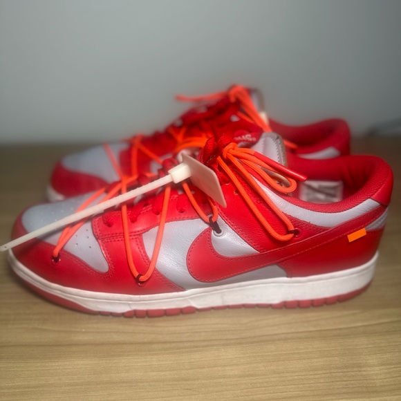 Nike | Shoes | Nike Dunk Low X Offwhite University Red | Poshmark